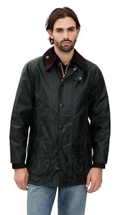 Barbour Beaufort Wax Jacket Veste pour homme, Vert sauge, L