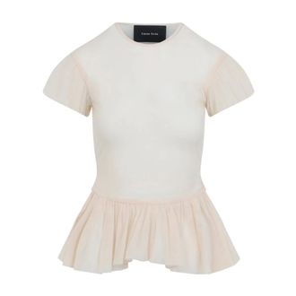 Simone Rocha Femme, Tops, Beige, Taille: 34 FR Sheer Ballet Peplum Top