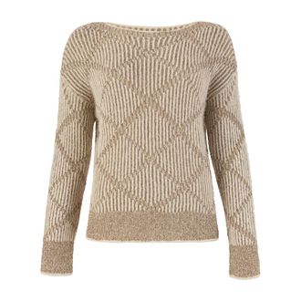 D.exterior Femme, Pulls, Beige, Taille: 42 FR Maglia a rombi