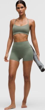 lululemon Align Shorts mit hohem Bund f&uuml;r Frauen - 10 cm - Gr&ouml;&szlig;e 10 in Willow Leaf