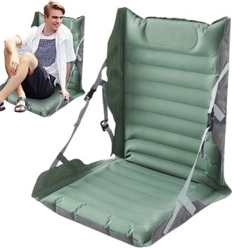 Generic Aufblasbarer Stadionstuhl, Leichter Stuhl Mit Rückenlehne, Rutschfeste Aufblasbares Bodenkissen Zum Wandern Angeln Camping Rucksackwandern