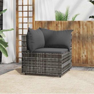 vidaXL Canap&eacute; dangle de jardin avec coussins gris r&eacute;sine tress&eacute;e Vidaxl