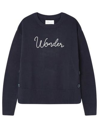 Springfield 4.Gym.AP. Sweater Boho Botonato Pull, Bleu Marine, S Femme