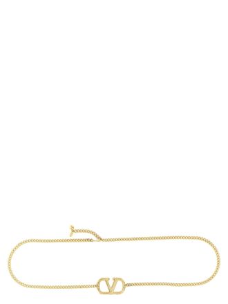 Valentino Garavani Crystal-Embellished Chain Belt - Gold