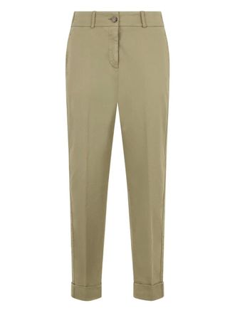 PESERICO pantalon &agrave; ourlet retrouss&eacute; - Vert
