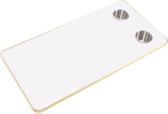 Generic RASTKY Wohnmobil-Tischplatte aus Massivem Holz mit Getr&auml;nkehaltern f&uuml;r Wohnmobil-Yachtdeck, 31,5 X 15,75 Zoll Flache Bootstischplatte f&uuml;r Aktivit&auml;ten 