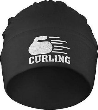 Generic Unisexe Bonnet &Agrave; Revers Joueur De Curling Dr&ocirc;le sur Glace Hiver Chapeaux Doux Bonnet dhiver Chaud Bonnets Tricot&eacute; pour Cyclisme Patinage Course