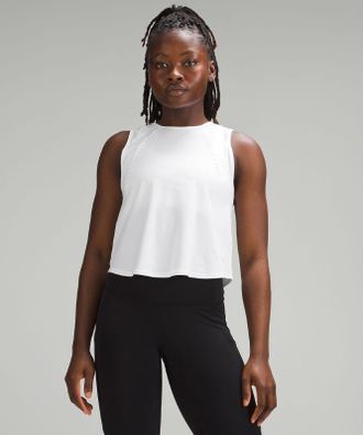 lululemon Sculpt Crop-Tanktop f&uuml;r Frauen - Gr&ouml;&szlig;e 4 in White