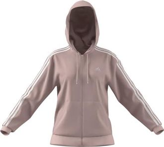 adidas Essentials Sweat à Capuche zippé en Tissu éponge 3 Bandes pour Femme, Sanpin, M