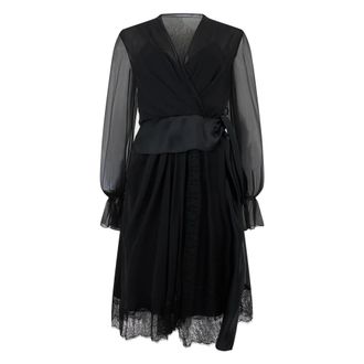 Alberta Ferretti Elegantes schwarzes Kleid mit transparenten Details - - Dresses - Damen - Schwarzk - S
