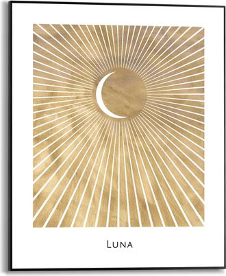 Reinders Gerahmtes Bild, Mond, Schlafzimmer, Bilder, Wanddeko, Room Decor, MDF, Gold, 50 x 40cm