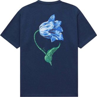 Kenzo Floral-Embroidered Cotton T-Shirt - Navy