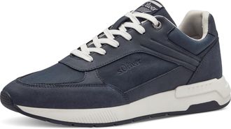 s.Oliver Herren Sneaker flach mit Schn&uuml;rsenkeln Vegan, Blau (Navy), 41 EU