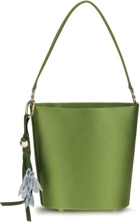 Self Portrait Satin Bucket Bag - - Bags - Damen - Gr&uuml;n - ONE SIZE