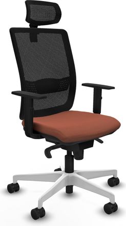 Piqueras y Crespo Arbeitsstuhl mit Haches-Armlehnen, h&ouml;henverstellbarer Lendenwirbelst&uuml;tze und h&ouml;henverstellbarem Kopfteil und Neigungsverstellung, ausgestattet mit 5 P