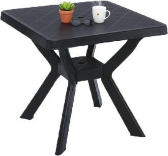 Dmora Outdoor-Tisch Normandy, 4 Pl&auml;tze, max. L&auml;nge 79 cm, Made in Italy, glatte Optik, 79x79x72h cm, Anthrazit