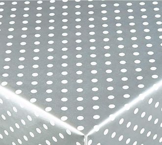 Matches 21 matches21 Tischdecke In- & Outdoor Tischwäsche Tischtuch Punkte Muster PES-Vlies grau weiß 130x160 cm