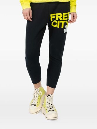 Freecity drawstring printed track pants - Schwarz