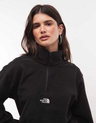 The North Face Novelty Logo Glacier 1/4-Zip in Schwarz