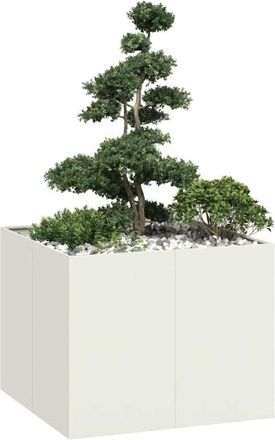 vidaXL Vidaxl - Jardinière blanc 100x100x80 cm acier