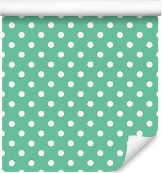 OEM Carta Da Parati A Pois Color Menta E Mare Per Soggiorno E Camera Da Letto, 50x1000 Cm