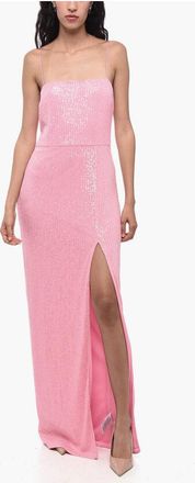 Rotate Sequined Maxi Dress with Wide Slit size 42