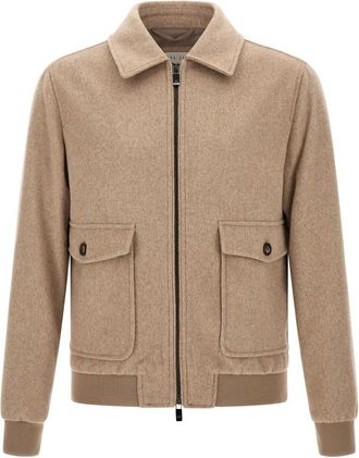 Pal Zileri Strukturierte Woll-Bomberjacke - - Jackets - Herren - Beige - 2XL