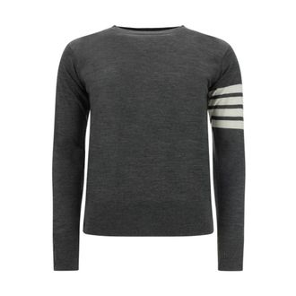 Thom Browne Iconic Striped Fleece Wool Sweater - - Knitwear - Herren - Grau - L