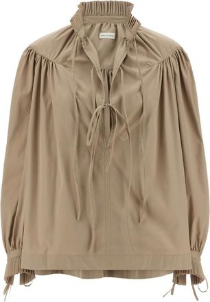 Dries Van Noten Femme, Blouses et Chemises, Beige, Taille: 36 FR Catya Cotton Poplin Shirt
