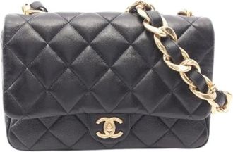 Chanel Sac &agrave; bandouli&egrave;re Pre-owned Large Flapbag Matelass&eacute; en cuir dagneau - Femme - Pre-owned - Noir - Taille: ONE Size