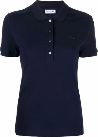 Lacoste Femme, Tops, Bleu, Taille: 36 FR Polo L.12.D Slim Fit Stretch en Mini Piqu&eacute;