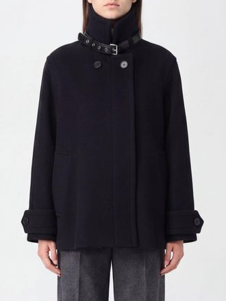 Lanvin Manteau court &agrave; double boutonnage en laine vierge avec col montant et &eacute;paules tombantes