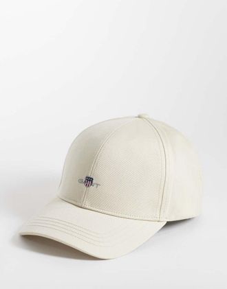 GANT Casquette en serg&eacute; de coton &agrave; logo blason - Beige-Neutral