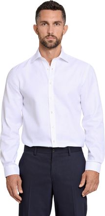 Lindbergh Business Hemd Herren | Herrenhemden Langarm aus blickdichtem Stoff | Bügelfrei mit Nanotex Fleckenschutz & antibakterieller Behandlung | Farbe Weiß | 