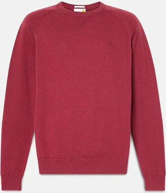 Timberland Williams River Baumwollpullover mit Raglan&auml;rmeln und Rundhalsausschnitt f&uuml;r Herren in Burgunderrot, Herren, Burgunderrot, Gr&ouml;&szlig;e