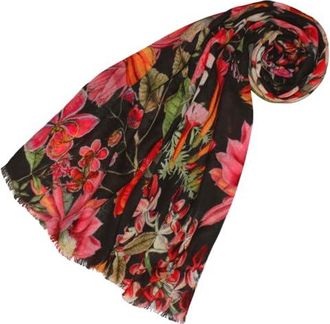 Lorenzo Cana Lorenzo Cana - &Eacute;charpe pashmina pour femme en laine douce de laine m&eacute;rinos agneau motif floral multicolore 70 cm x 180 cm 78660, color&eacute;, 70 x 180 cm