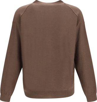 Christophe Lemaire Mens Merino Wool Blend Cardigan Shitake Sweater