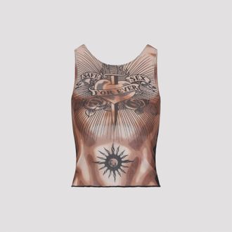 Jean Paul Gaultier Safe Sex Tattoo Top