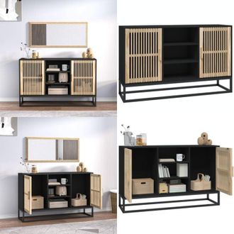 vidaXL Vidaxl - Buffet noir 105x30x65 cm bois ding&eacute;nierie - Buffet Noir - Armoire Moderne - Meuble Rangement - Mobilier Salon - D&eacute;coration Int&eacute;rieur - Home