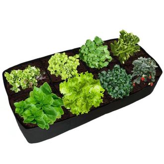 Generic Hochbeet aus Stoff | Robuste rechteckige Blument&ouml;pfe mit 8 Gittern | Pflanztaschen mit verst&auml;rktem gen&auml;htem Design, f&uuml;r Innen- und Au&szlig;enbereich, Anbau