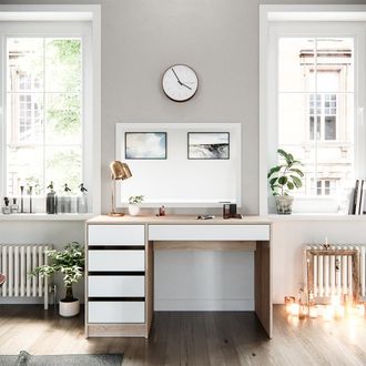 Vicco Schminktisch Sherry, Weiß/Sonoma, 120 cm