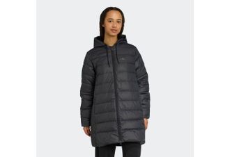 adidas Daunenjacke ESSENTIALS CLIMAWARM 3-STREIFEN LIGHT DAUNENPARKA MIT KAPUZE Winterjacke Damen