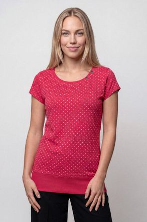 Alife And Kickin Rundhalsshirt Damen BirteAK P Kurzarmshirt, Shirt Kurzarm mit Polka-Dot-Allover-Print, Scoop-Neck und Rippbund