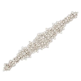 TOPQUEEN Damen Kristall Hochzeit G&uuml;rtel Sash,Strass Braut G&uuml;rtel Sash, Strass Braut Sash Sch&auml;rpe Perlen Hochzeit Sch&auml;rpe Sash (nur Applikation)