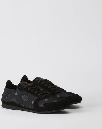 MCM Sneaker Federlite aus Nylon und Veloursleder BLACK NYLON