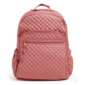 Vera Bradley Femme Iconic Campus Backpack, Signature Bookbag, Terra Cotta Rose - Coton recyclé, Taille Unique