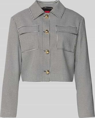 HUGO BOSS Boxy Fit Kurzblazer mit Vichy-Muster Modell ALERO-2