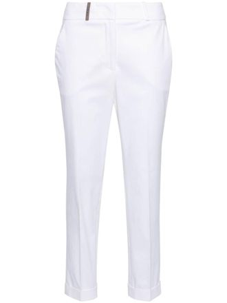PESERICO pantalon court &agrave; taille haute - Blanc