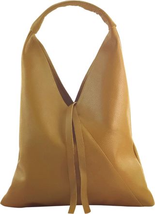 modamoda.de T260 Damen Leder Schultertasche Shopper Elegant Alltagstauglich handmade in Italy, Farbe:Camel