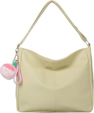 Generic Tote pour femmes en cuir synth&eacute;tique &eacute;l&eacute;gante avec bandouli&egrave;re, sac &agrave; &eacute;paule zipp&eacute;, pendentif, sac d&eacute;paule solide pour travail, shopping, voyage, ext&eacute;
